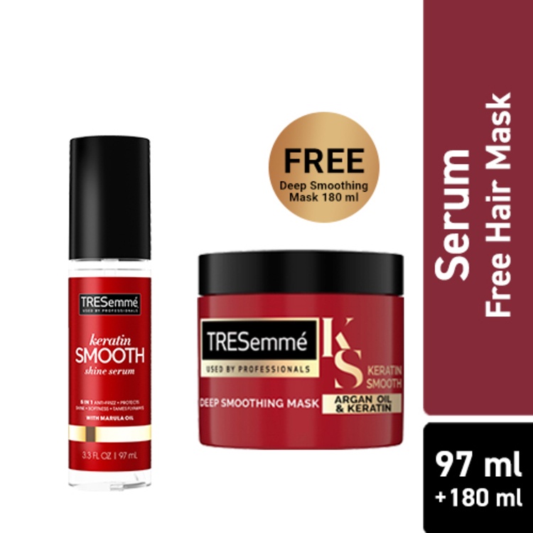 Jual Buy TRESemme Keratin Smooth Shine Serum 97ml FREE Deep Smoothening ...