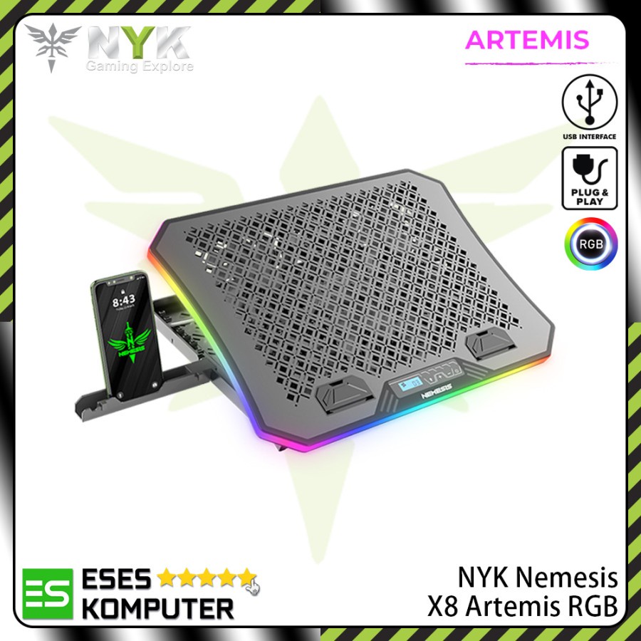 Jual Cooling Pad NYK Nemesis X8 X-8 Artemis RGB - Gaming Cooler Pad - Resmi | Shopee Indonesia