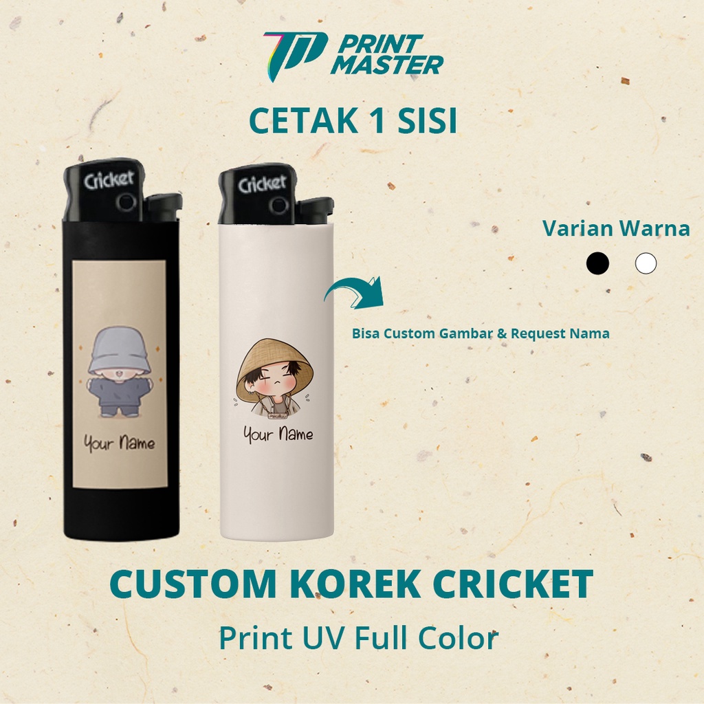 Jual Custom Korek Api Cricket Lighter Promosi Souvenir Print UV 1 Sisi ...