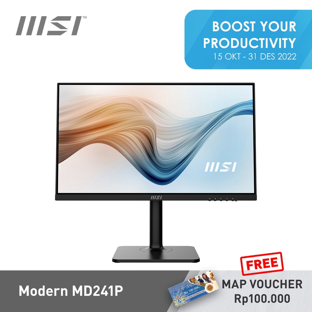 Jual LED Monitor MSI Modern MD241P 23.8" 75Hz FHD HDMI USB C - MSI ...