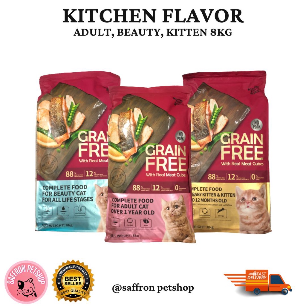 Jual KITCHEN FLAVOR (KF) GRAIN FREE 8KG MAKANAN KUCING DRY FOOD ...