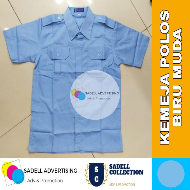 Jual Kemeja PDH Polos Biru Muda Seragam PDH Polos Biru Muda Lengan ...