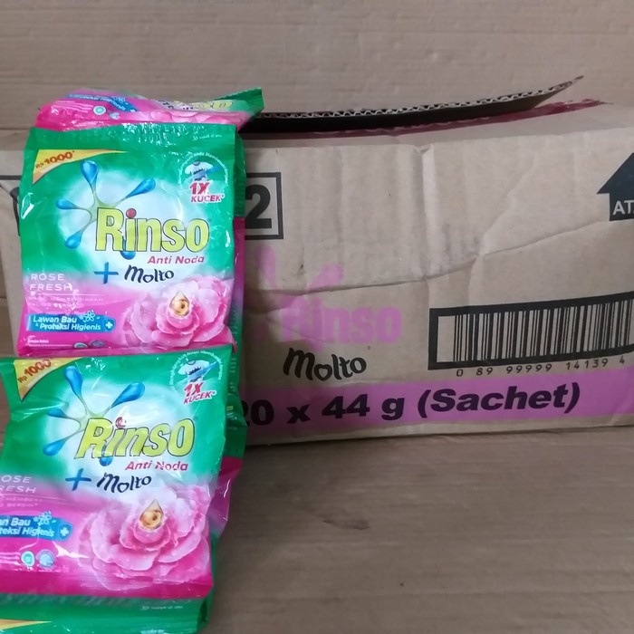 Jual Rinso Anti Noda + Molto Detergent Rose @1000 Bubuk Sachet | Shopee ...