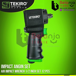 Jual TEKIRO Air Impact Wrench 1/2 Inch Set 12 Pcs Impact Angin Set ...