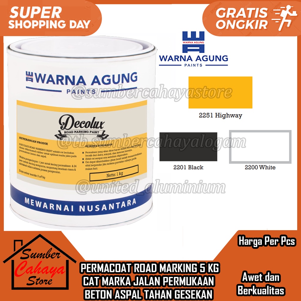 Jual CAT MARKA JALAN PERMACOAT ROAD MARKING 5KG PERMUKAAN BETON ASPAL ...