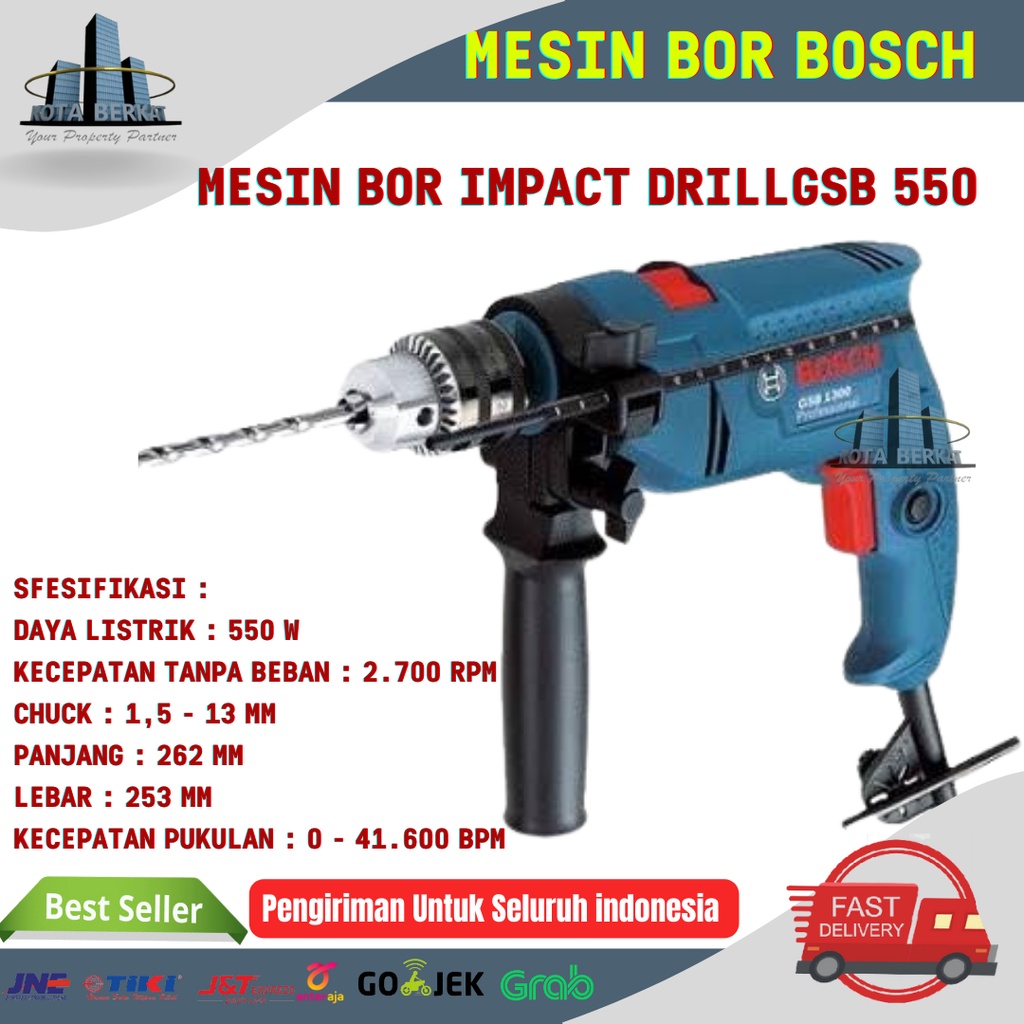 Jual MESIN BOR BOSCH GSB 550 PROFESSIONAL IMPACT DRILL 13MM | Shopee ...