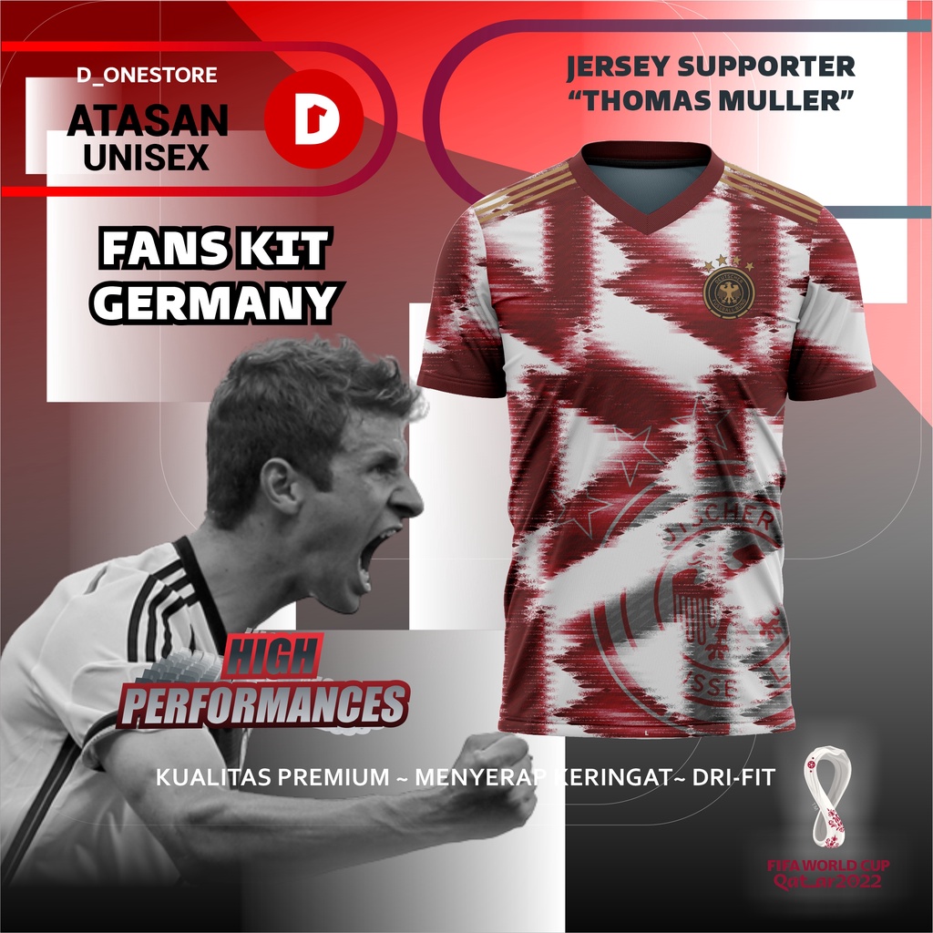 Jual Jersey Fans Kit Jerman "Thomas Muller" edisi supporter Free ...