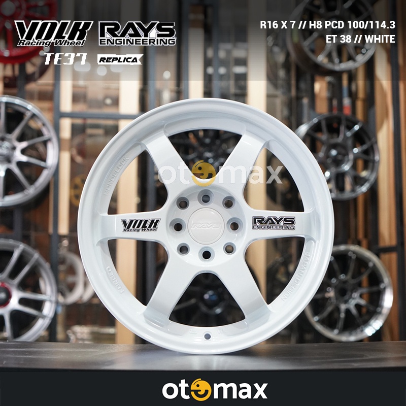 Jual Velg Mobil Volk Rays TE37 Ring 16 H8 White | Shopee Indonesia