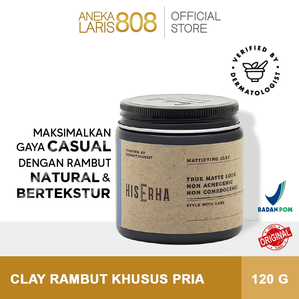 Jual HISERHA Mattifying Clay 120g - Pomade Clay Rambut Pria | Shopee ...