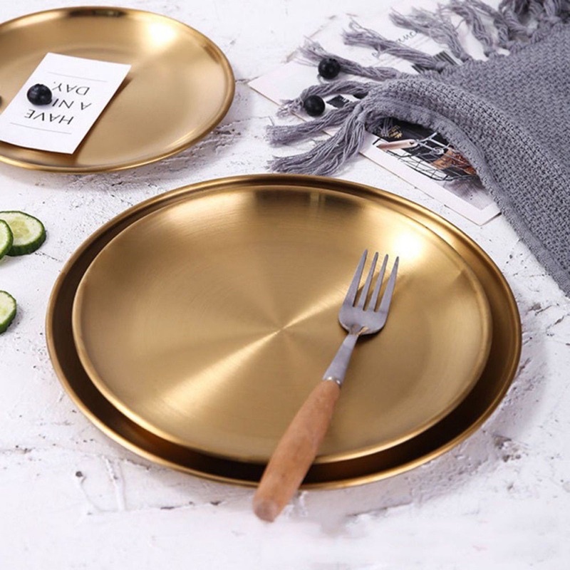 Jual piring gold stainless | Shopee Indonesia