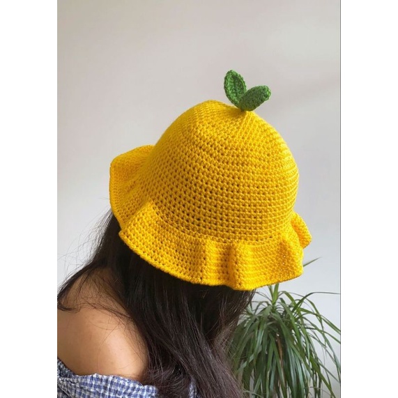 Jual HANDMADE LEMON BUCKET HAT/TOPI LEMON/AESTHETIC ESTETIK/KAWAI STYLE ...