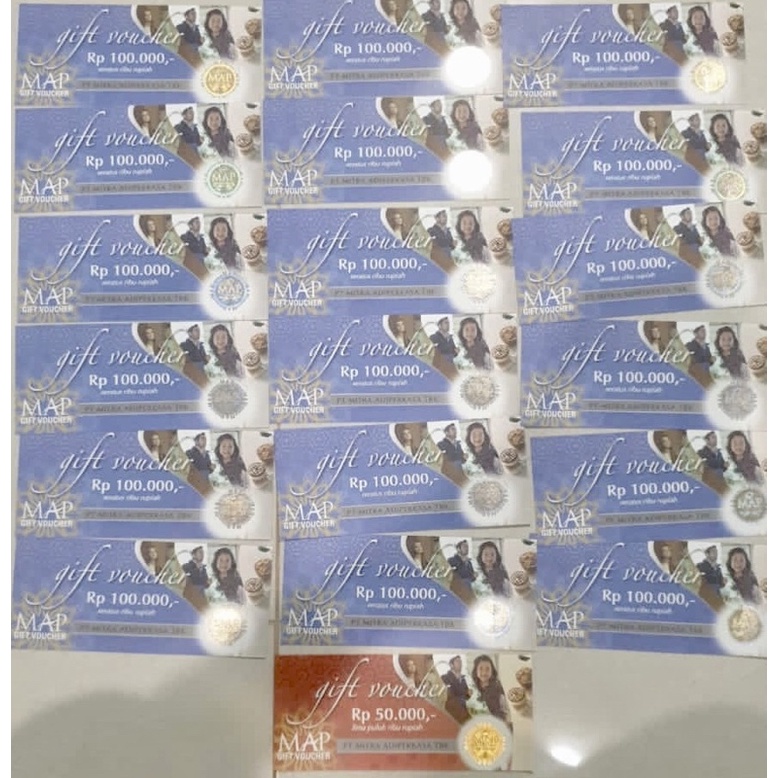 Jual VOUCHER MAP 100 ribu dan 50 ribu ( Senilai 1.850.000 ) | Shopee ...