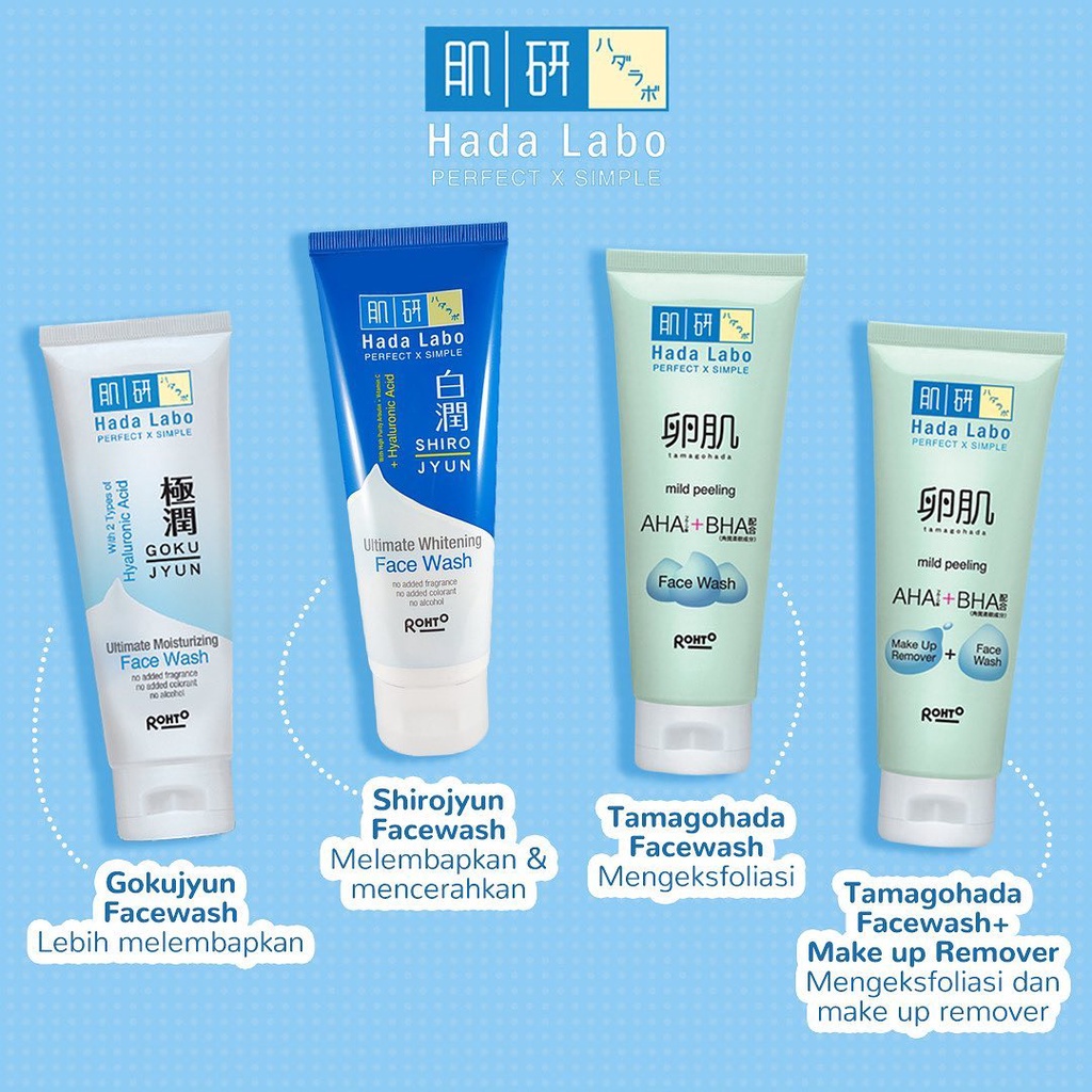 Jual HADA LABO HADALABO FACE WASH GOKUJYUN SHIROJYUN TAMAGOHADA ...