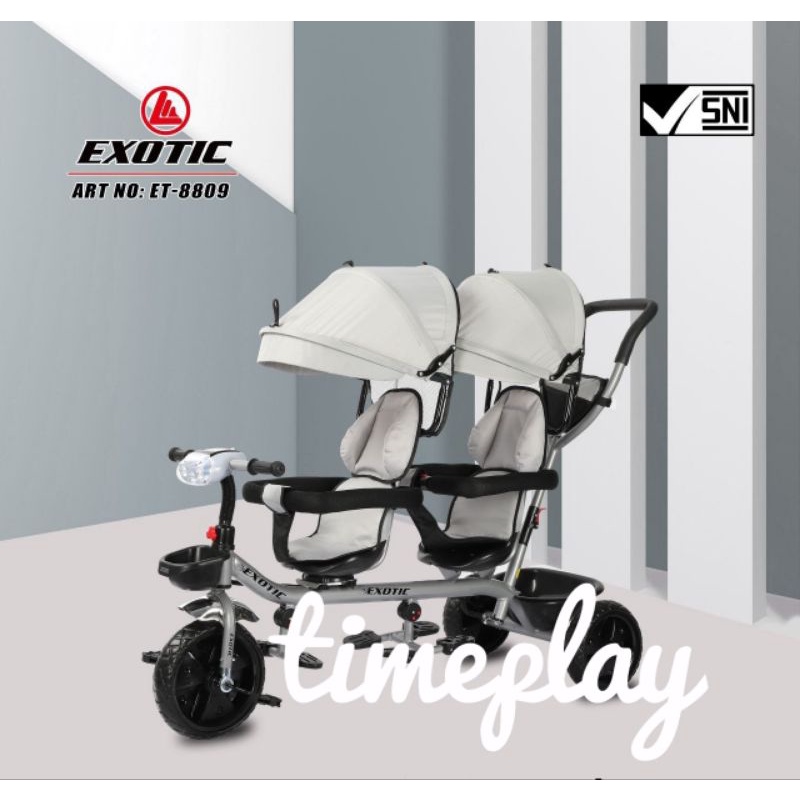 Jual SEPEDA STROLLER RODA 3 BONCENGAN KEMBAR TRICYCLE DOUBLE SEATS ...