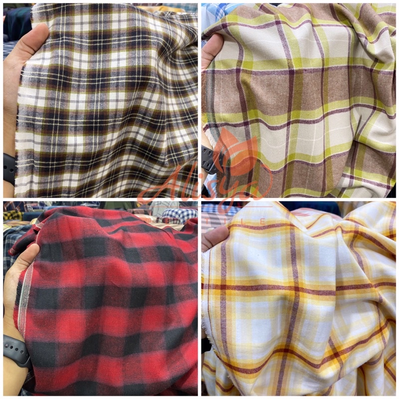 Jual Bahan Kain Flannel Kemeja dan Celana Tartan Import ALT 1D / 0.5 ...