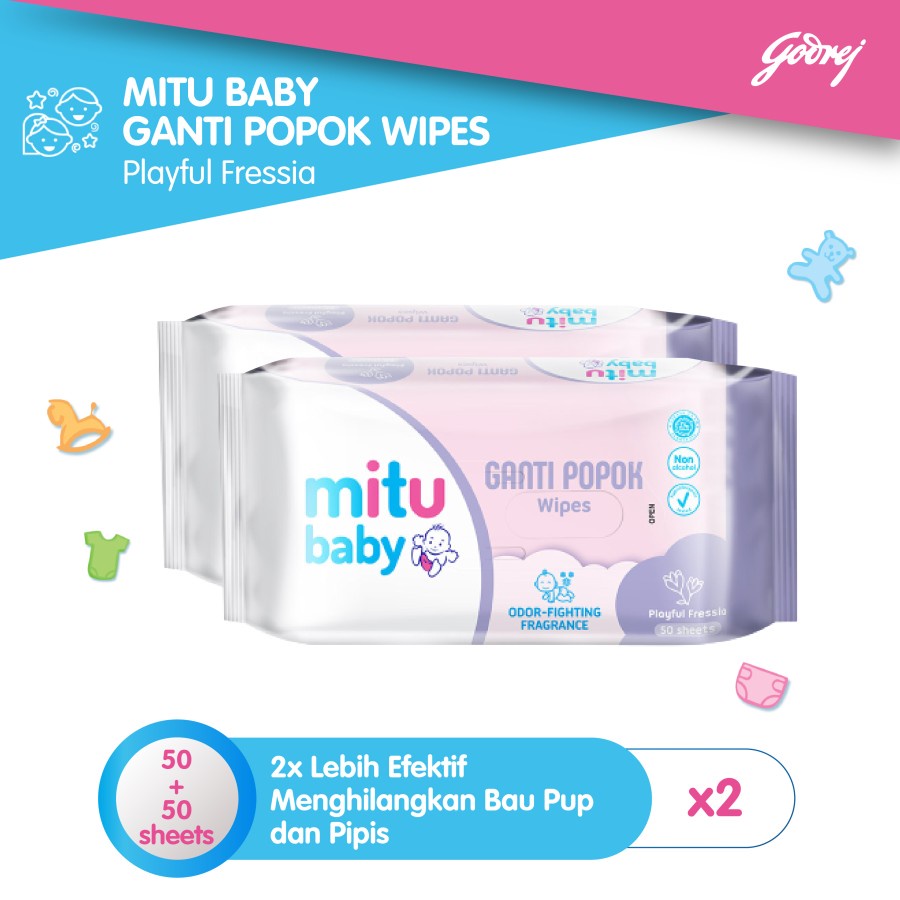 Jual Promo Mitu Baby Wipes 2x50 Sheets Tisu Basah Tissue Bayi | Shopee ...