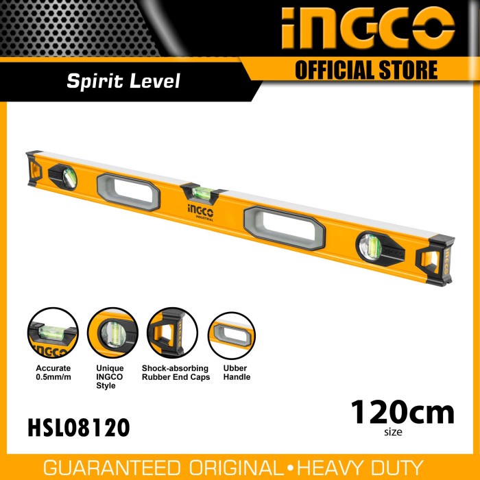 Jual INGCO PENGGARIS WATERPASS INDUSTRIAL SPIRIT LEVEL 120CM HSL08120 ...