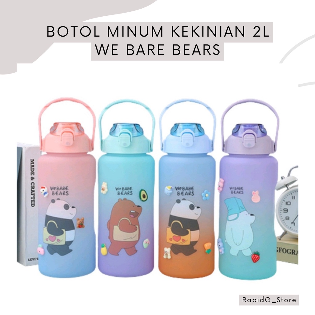 Jual Tempat Botol Minum Aesthetic Karakter We Bare Bears 2 Liter ...