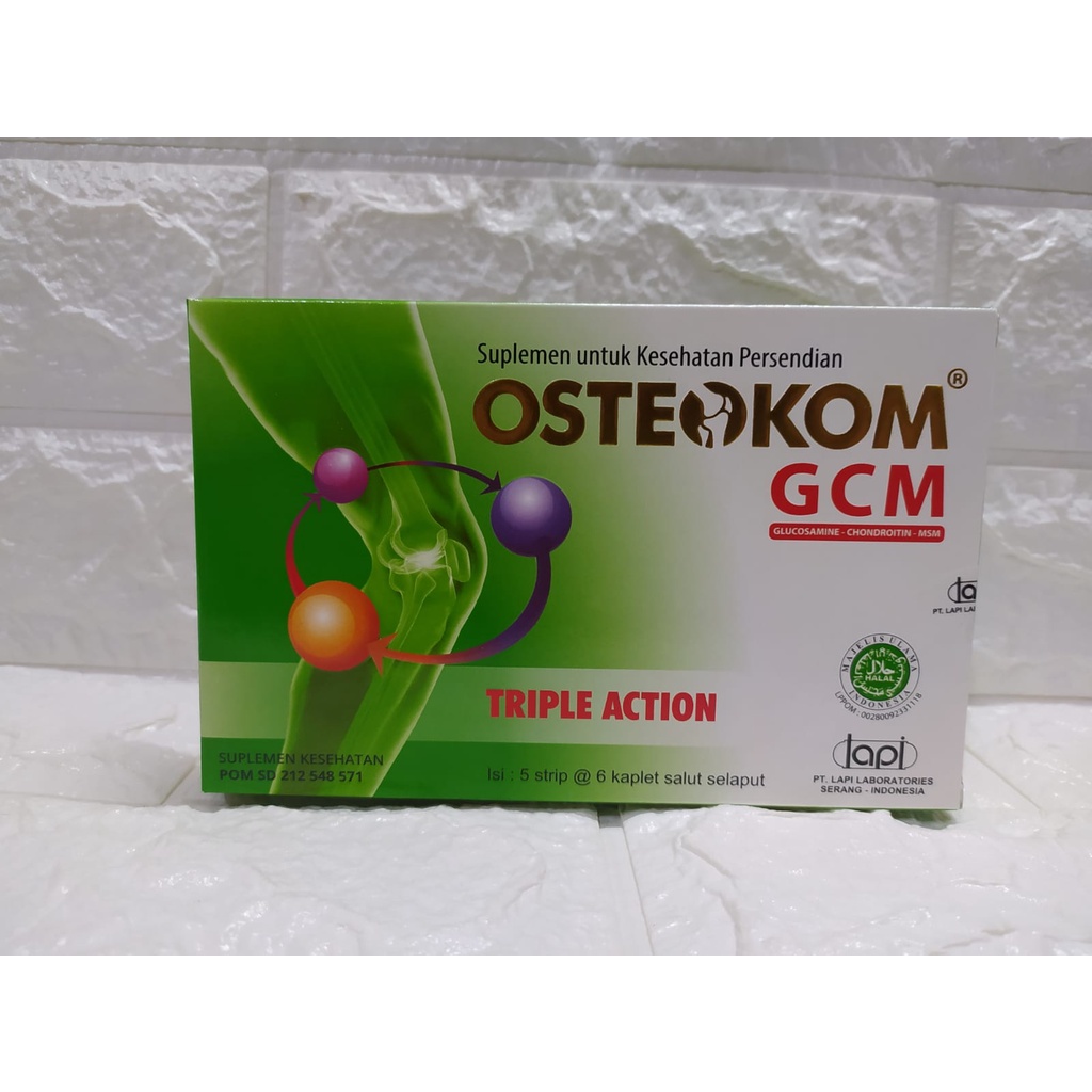 Jual OSTEOKOM GCM BOX ISI 30 TABLET VITAMIN PERSENDIAN | Shopee Indonesia