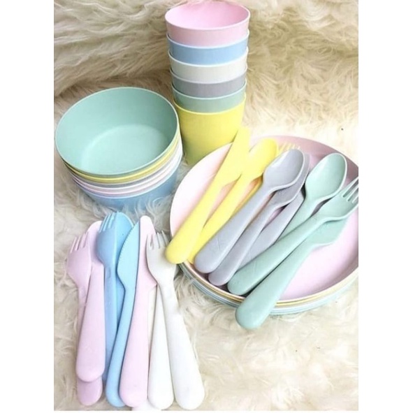 Jual Piring / Sendok / Mangkok / Gelas Set Kalas Ikea | Shopee Indonesia