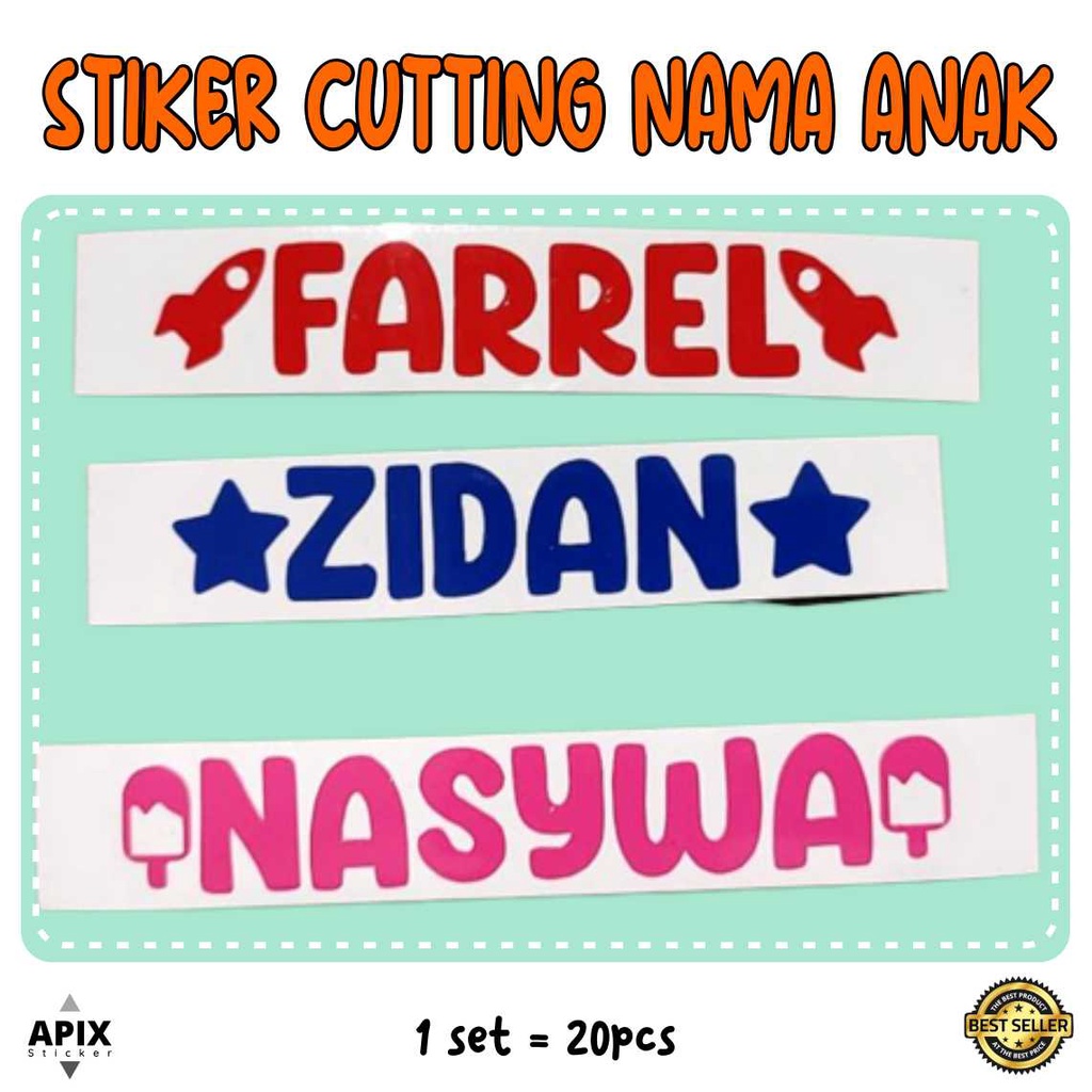 Jual Stiker Cutting Nama Anak isi 20 pcs Sticker | Shopee Indonesia