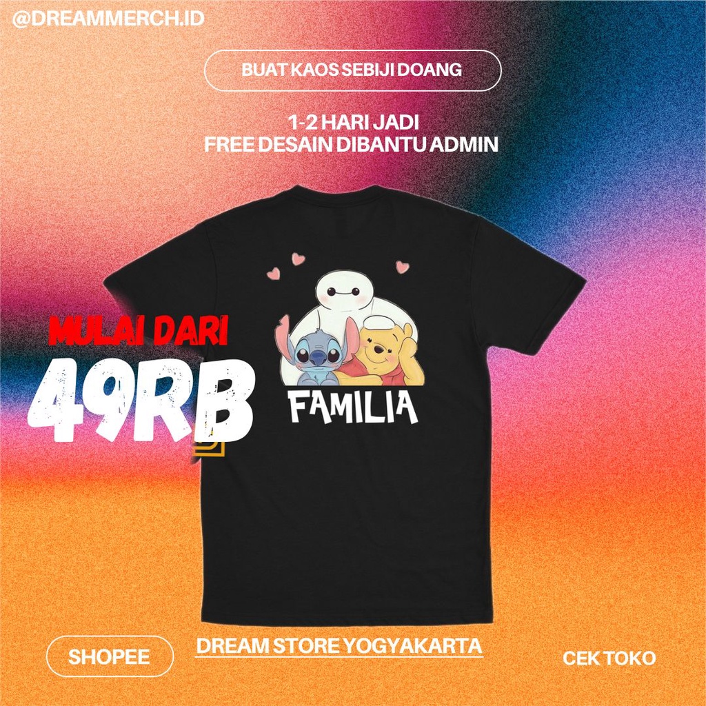 Jual [DREAM MERCH]Khusus desain belakang Atasan Kaos Custom 100% Cotton ...