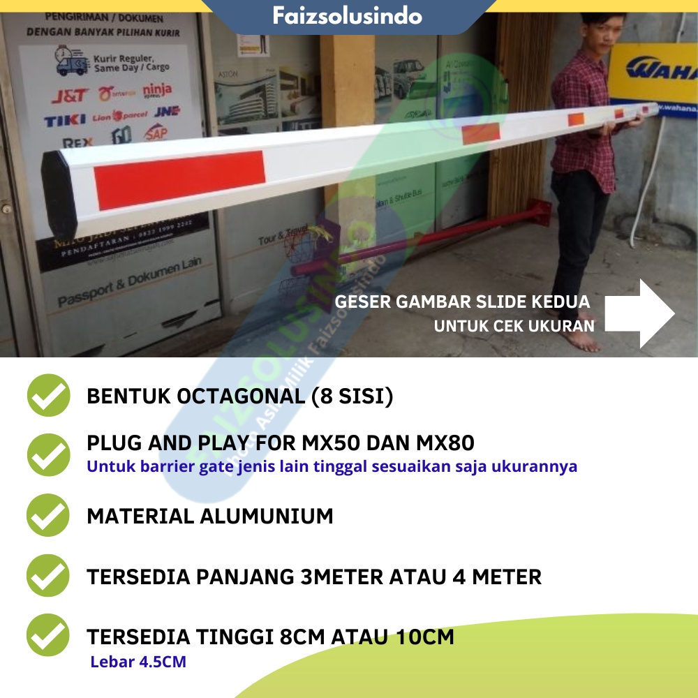 Jual Palang Barrier Gate Panjang 3Meter 4Meter KHUSUS PACKING KAYU ...