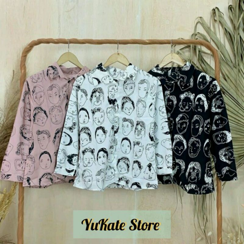 Jual Kemeja Retro Putih Panjang Premium / Kemeja Cewek | Shopee Indonesia