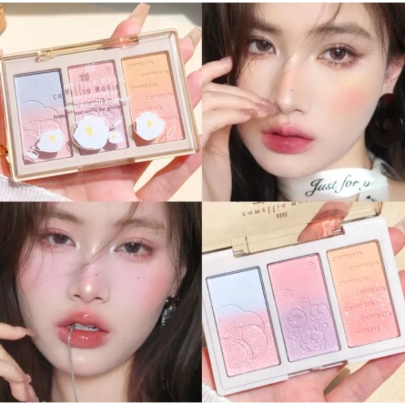 Jual FS_SHOOP Palet Bubuk Contour 3 Warna, Tiga-dimensi Mencerahkan Bayangan Hidung Perona Pipi ...