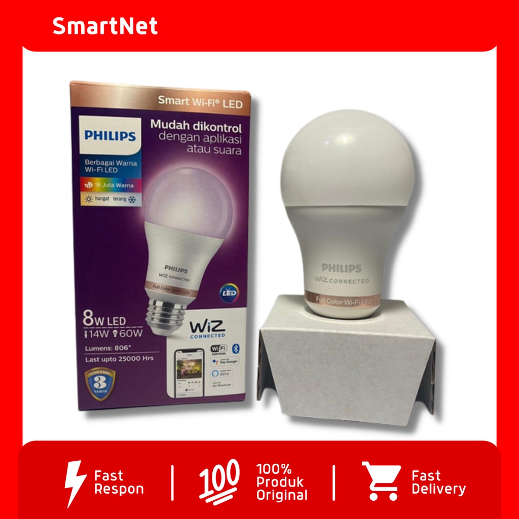 Jual Philips Lampu Smart WiFi LED 8W With Bluetooth - Color and TW (Warna) | Shopee Indonesia
