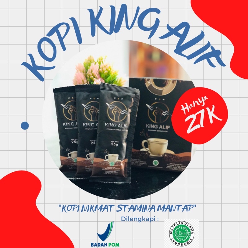 Jual KOPI STAMINA PRIA KING ALIF (Sachet) | Shopee Indonesia