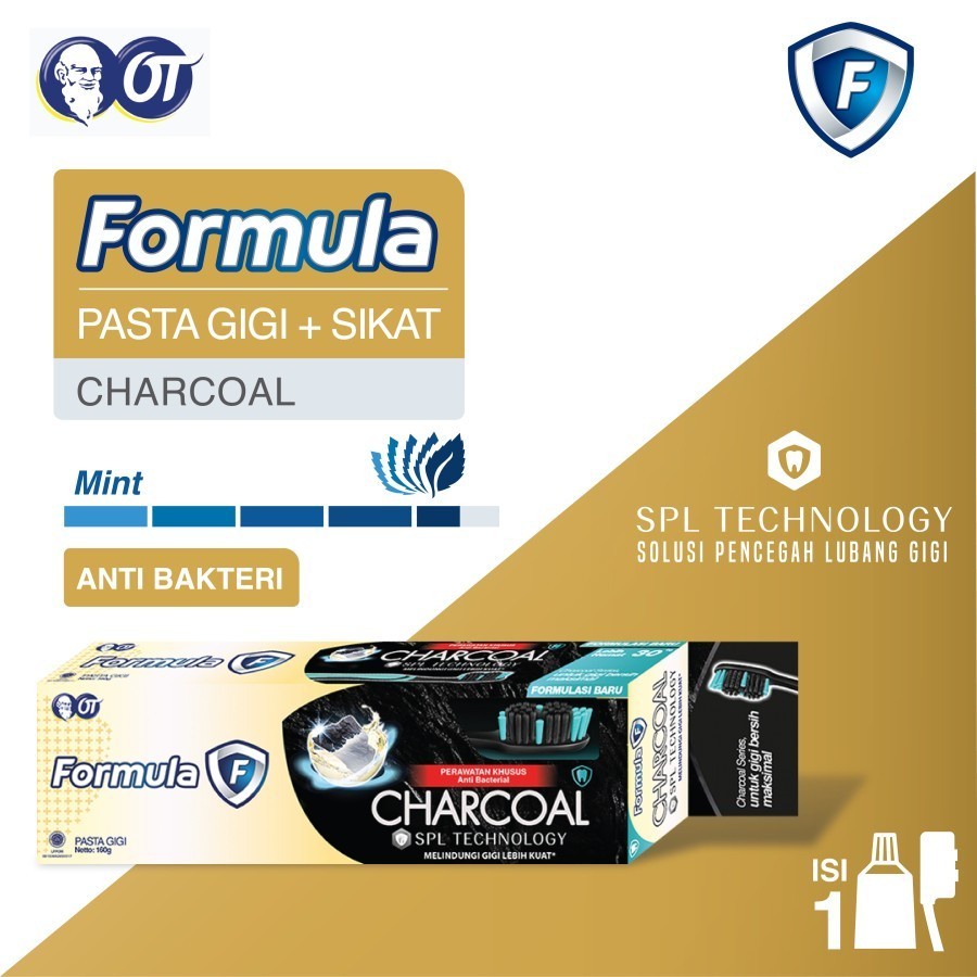 Jual FORMULA Pasta Gigi Charcoal SPL Technology + Sikat Gigi Nano ...