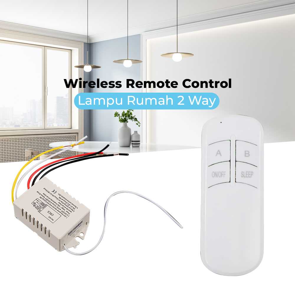 Jual Saklar Lampu Rumah Remote wireless jarak jauh AC 220V 2 Way ...