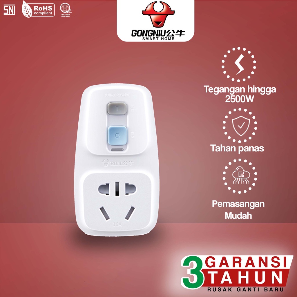 Jual GONGNIU Colokan Listrik Universal Saklar Cut Off Sambungan Colokan ...