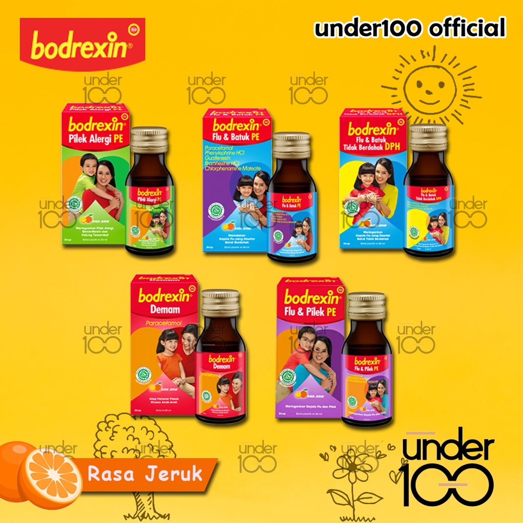 Jual Under100 Bodrexin Demam Syrup 56Ml Rasa Jeruk Demam Paracetamol ...