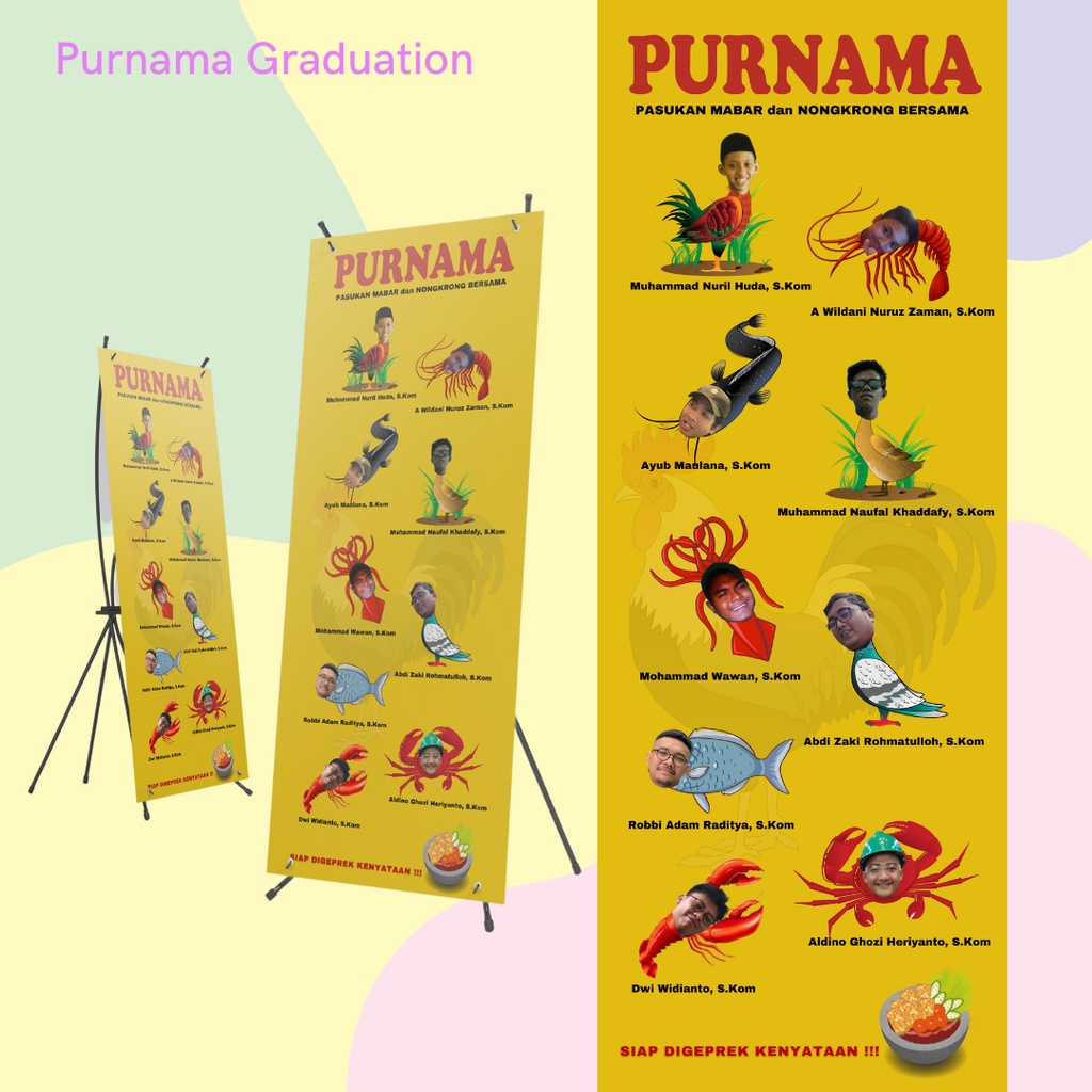 Jual CETAK BANNER WISUDA PECEL LELE PURNAMA [X-BANNER UKURAN 160x60 ...