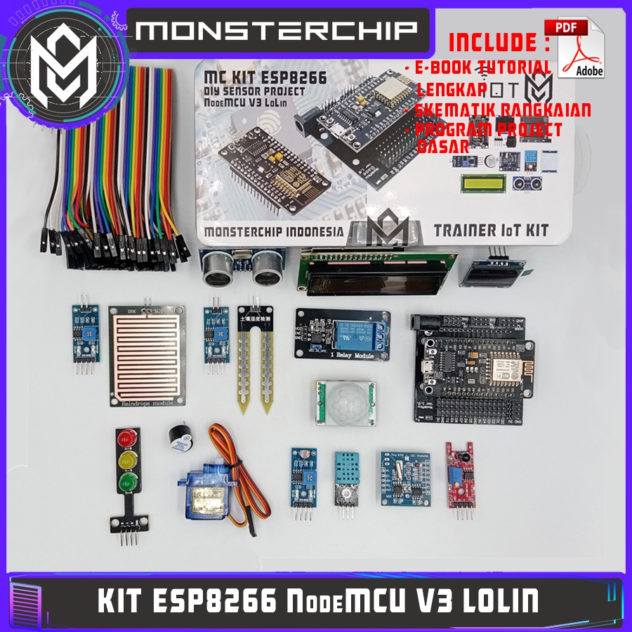Jual MC KIT ESP8266 NodeMCU V3 LOLIN BASIC IoT KIT PEMBELAJARAN ...
