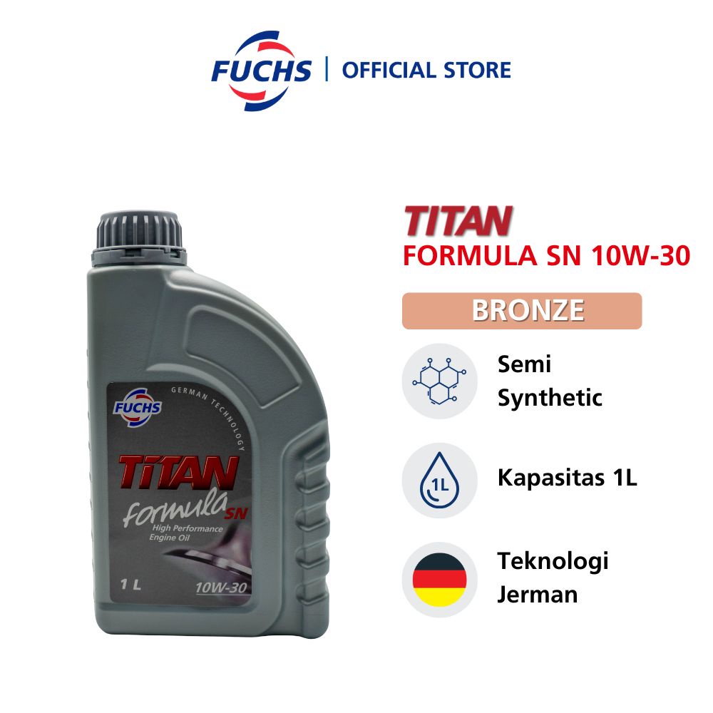 Jual FUCHS TITAN Formula SN 10W30 Semi Synthetic Engine Oil 1L All Season Oli Mobil - Bronze ...