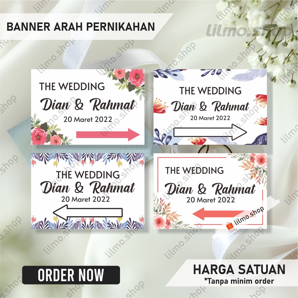 Jual Cetak Banner Petunjuk Arah Acara Pernikahan, Spanduk Petunjuk Arah ...