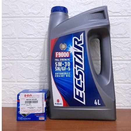 Jual promo paket oli suzuki ecstar 5w-30 sn full synthetic + filter oli ...