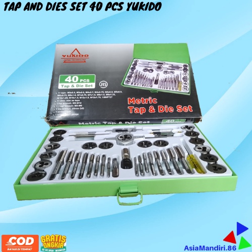 Jual Tap And Dies Set 40 Pcs Alat Senai dan Tap Ulir Baut YUKIDO ...