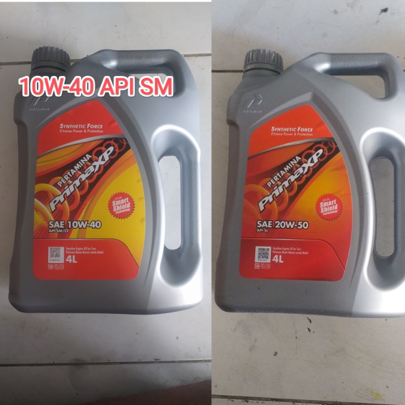 Jual Oli Pertamina Prima XP 4 L SAE 10W-40 dan 20W-50 API Service SM dan SL | Shopee Indonesia