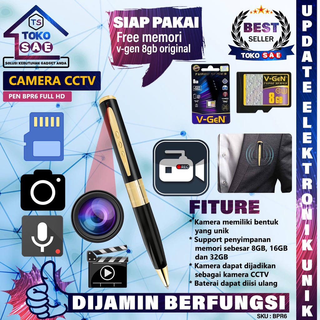 Jual Spy Camera Pulpen BPR6 8GB Kamera Pengintai Mata Mata Tersembunyi ...