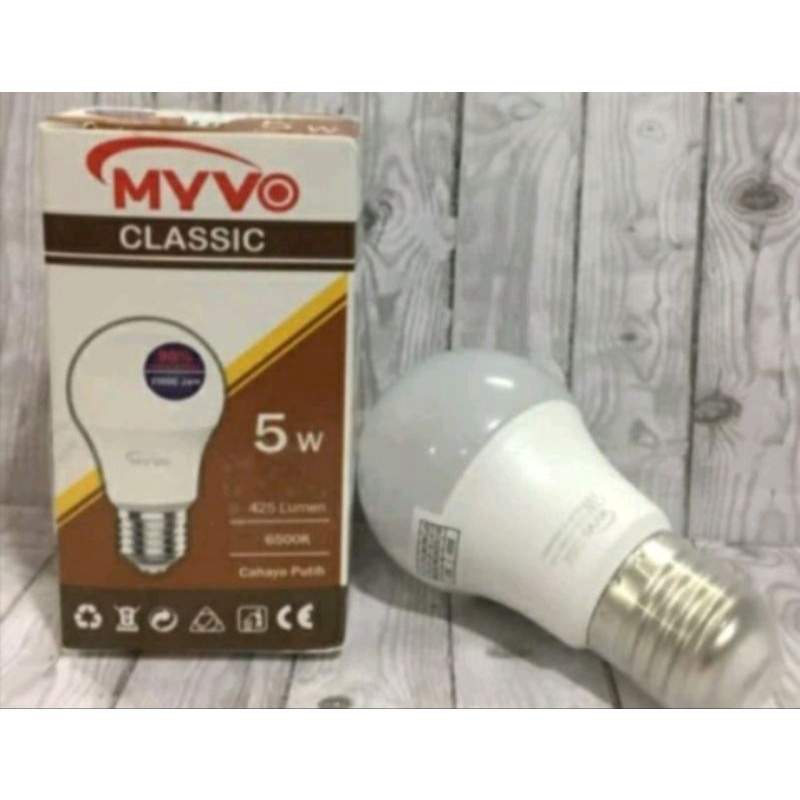 Jual MYVO CLASSIC LAMPU LED BULB 5W 7W 12 CAHAYA PUTIH 6500K GARANSI 1TAHUN | Shopee Indonesia