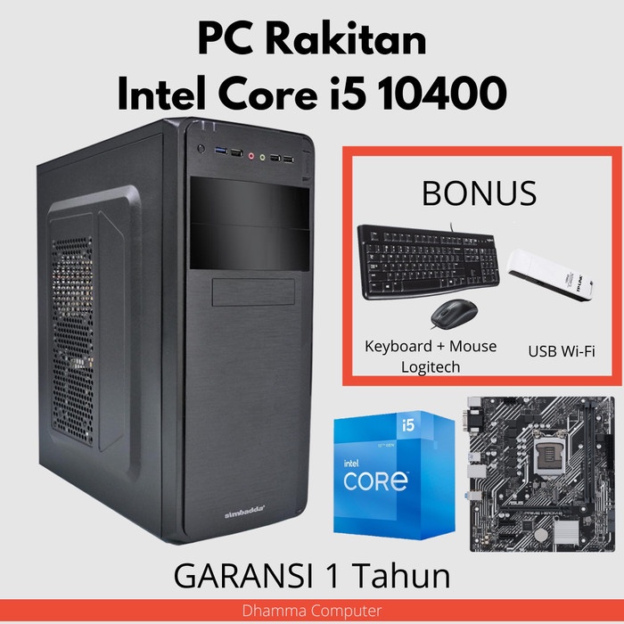 Jual Paket PC Rakitan Komputer CPU Kantor Intel i5 10400 Gen 10 SSD HD ...