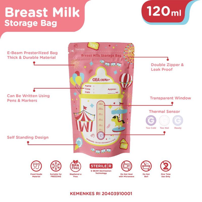 Jual GEA KANTONG ASI 120ML BREAST MILK TEMPAT ASI | Shopee Indonesia