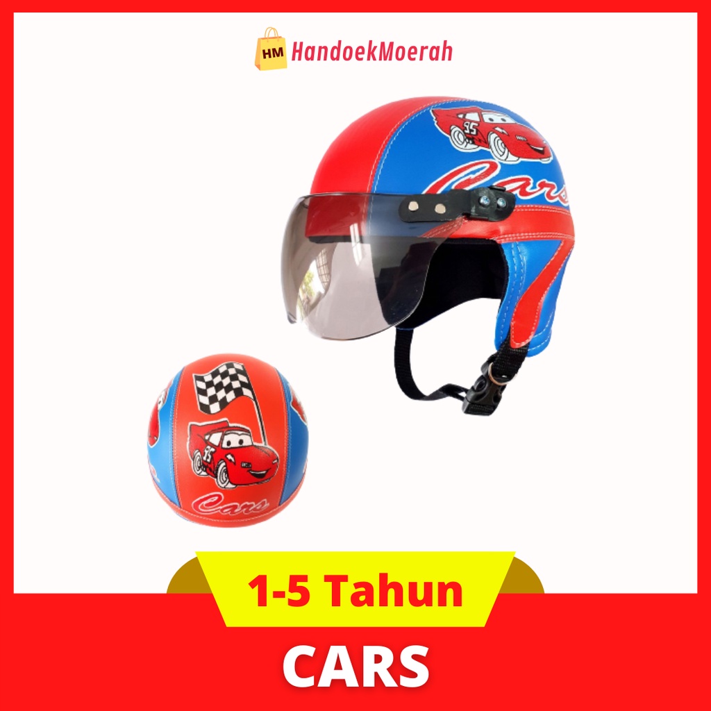Jual Helm Anak RETRO CARS Murah / Helmet Non SNI / Helm Karakter Kartun ...