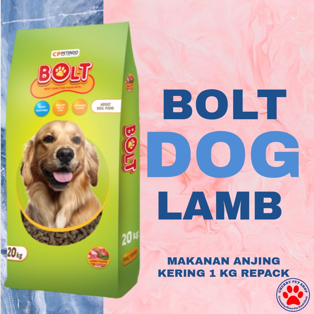 Jual Makanan Anjing Kering Bolt Dog Lamb Kemasan 1kg Repack | Shopee ...