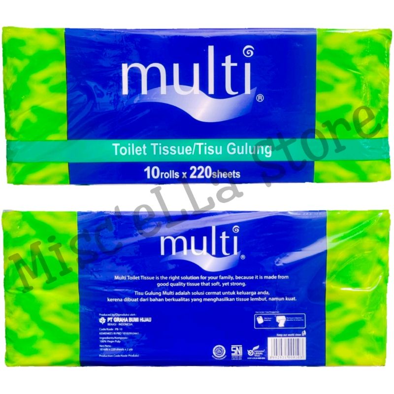Jual MULTI Toilet Tissue Emboss 2 ply ( 10 Rolls x 220 Sheets ...