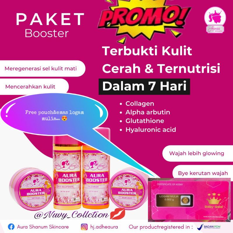 Jual paket BOOSTER Aura kemasan terbaru(bisa COD & FREE gift" random ) | Shopee Indonesia